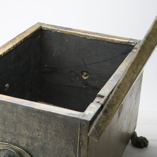Vintage Hammered Brass Storage Box